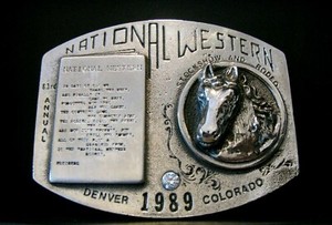 National Western Stock Show Rodeo Belt Buckle 83rd Annual 1989 Horse ...