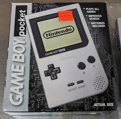 Nintendo Game Boy Pocket, Silver Handheld Gaming Console CIB Excellent ...