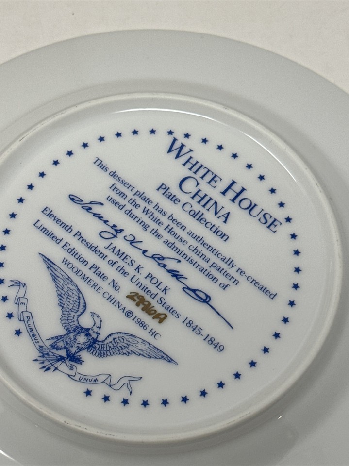Hamilton White House Plate Collection China James K. Polk Collector ...