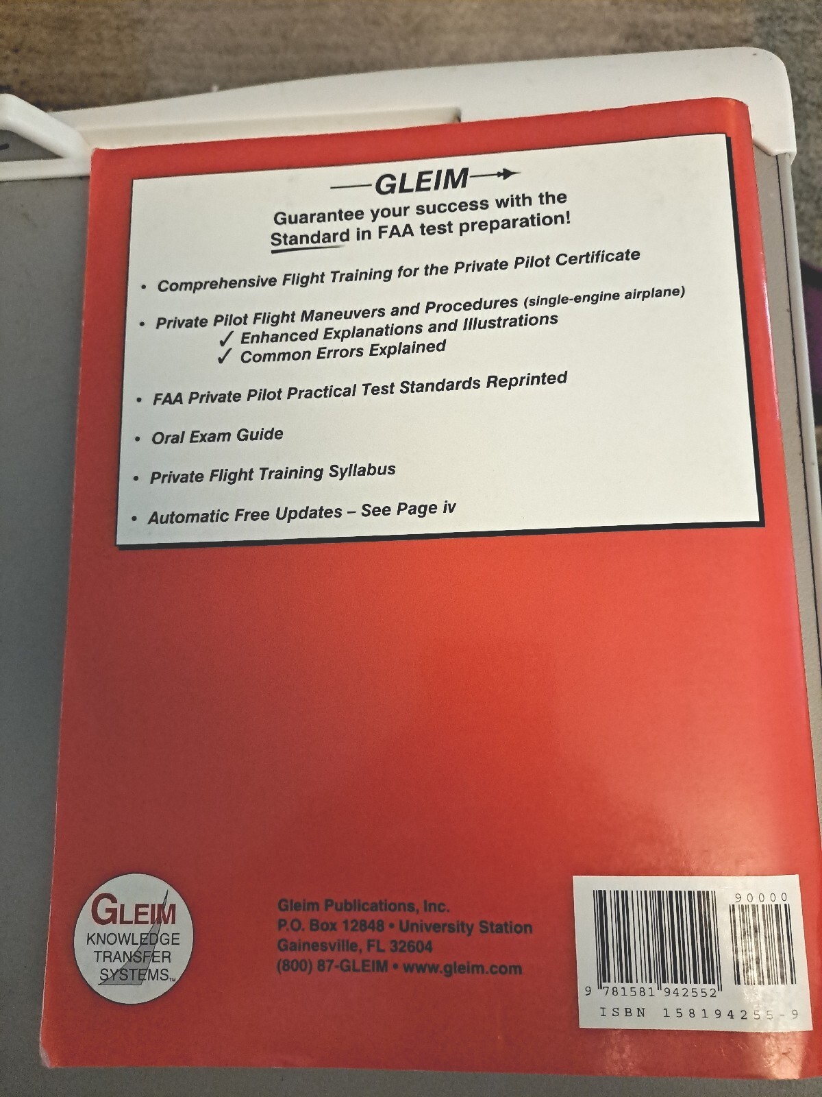 Gleim Private Flight Maneuvers fourth edition text book Practical Test ...