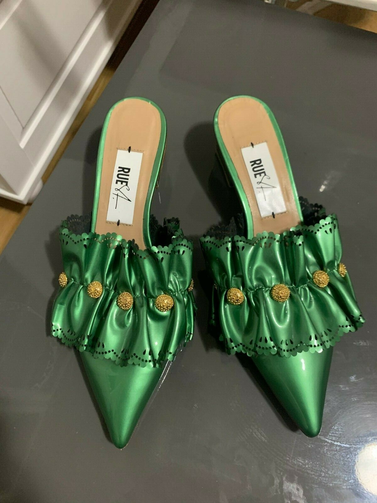 Rue St. Emerald Green Mules | eBay