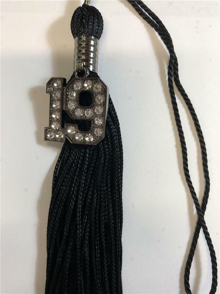 NEW Black Class 2019 Bling Charm Graduation Tassel 9" Jostens Status ...