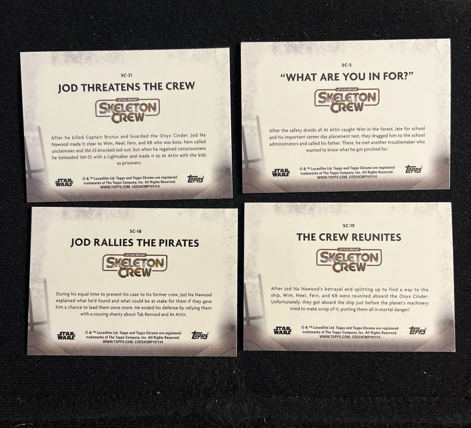 2025 Topps Chrome Star Wars Insert Lot Of 4 Refractor Skeleton Crew ...