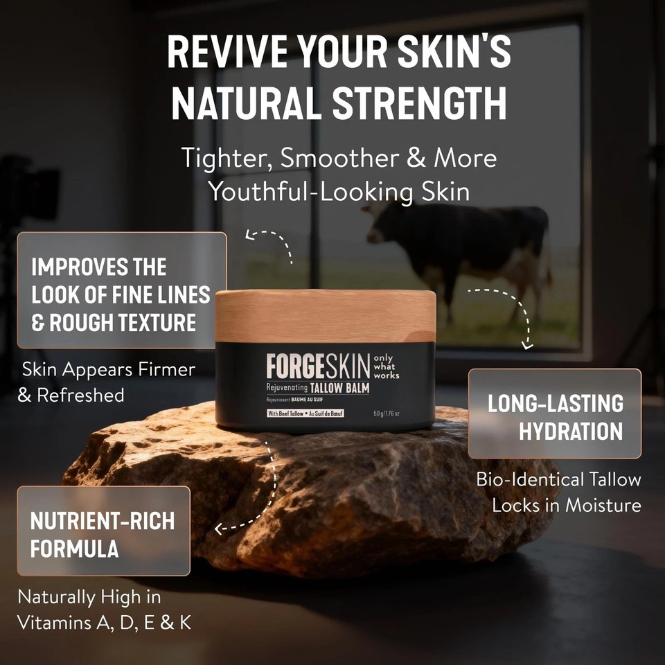 Forge Skin Men's Beef Tallow Face Balm Cream New Formula FREE Same Day ...