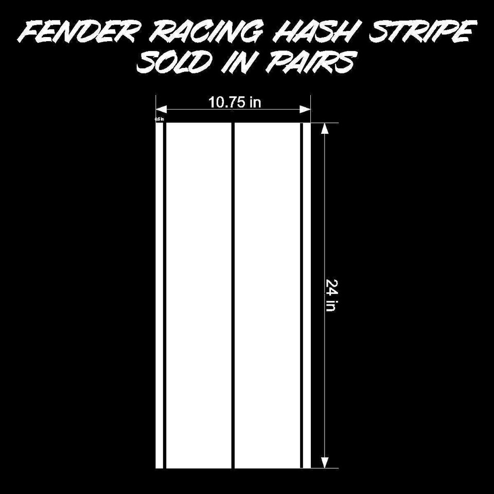(2) Racing Hash Fender Stripe Vinyl Decals Stickers *21 COLORS* Pair | eBay