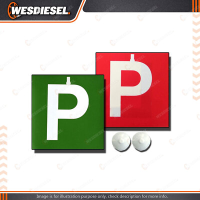 2x Drive P Plates Red & Green P Plate Mounted by Suction Cups for VIC ...