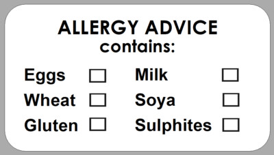 Mini Allergen Warning Tick Box Stickers Small Food Allergy Content ...