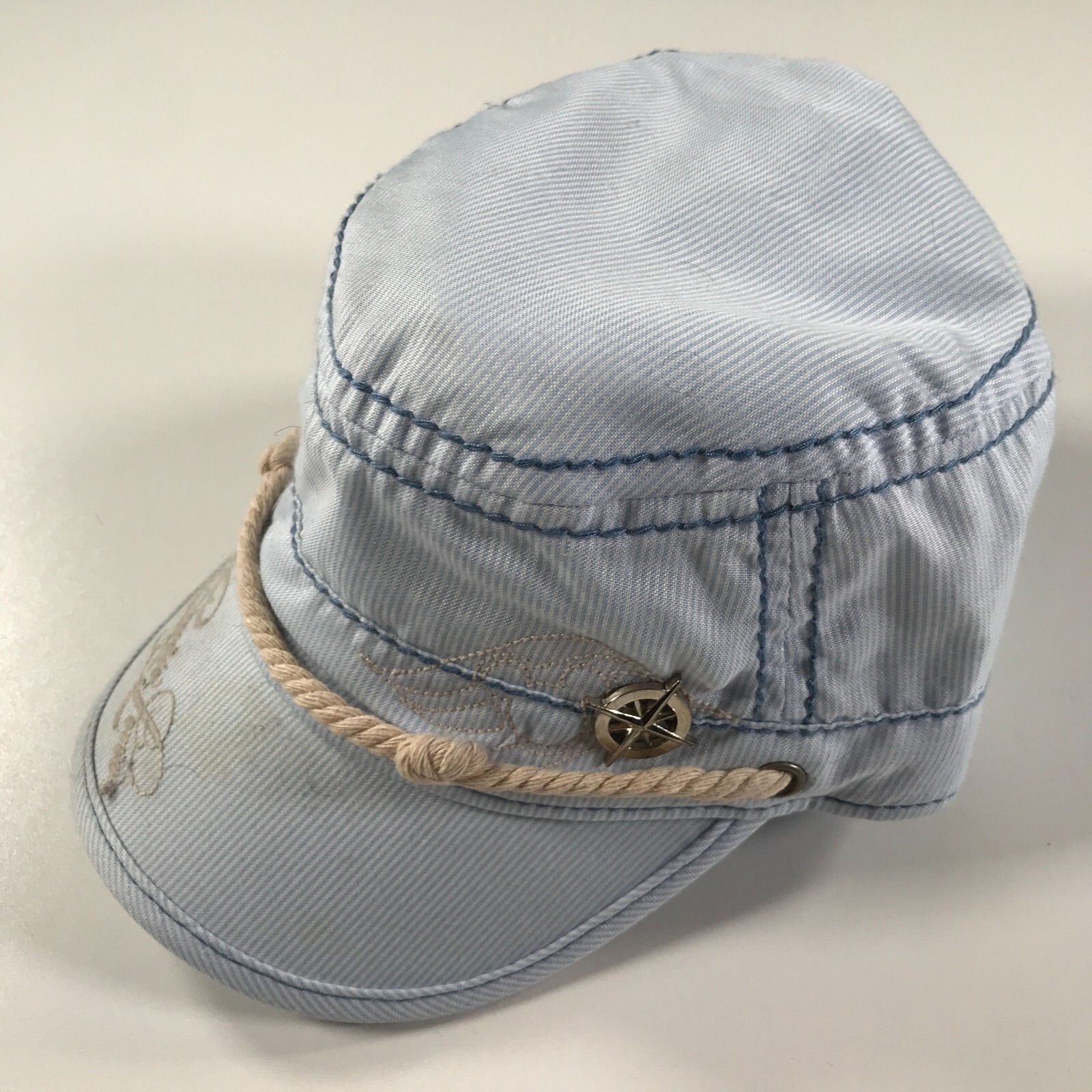 Disney Cruise Lines Hat Cap Light Blue Striped Captai… - Gem