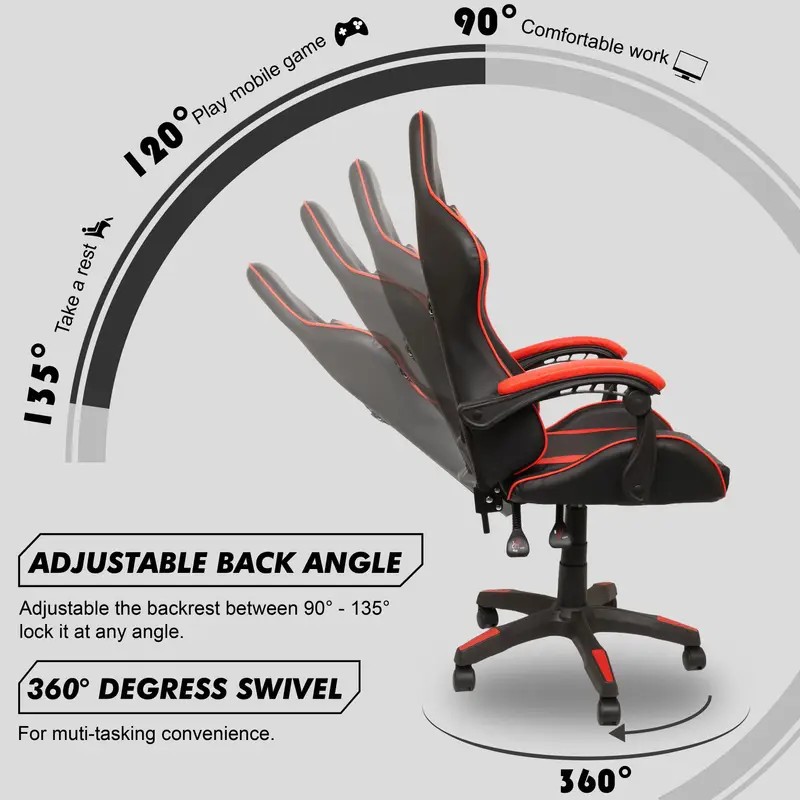 GREEN Multicolor Ergonomic Office High-Back Gaming Chair With Lumbar ...