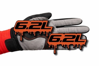6.2L Drip Car Emblem Badges Custom New Racing Aggressive Numbers Orange ...
