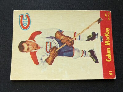 1955-56 Parkhurst Hockey Card # 41 Calum MacKay - Montreal Canadiens ...