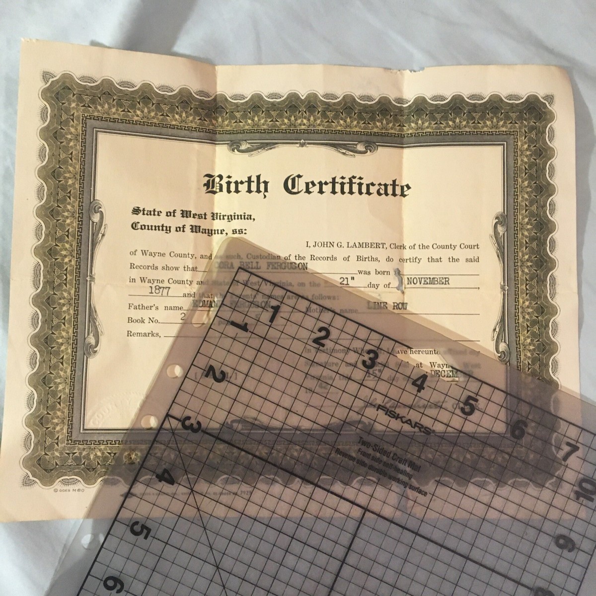 Birth Certificate Of Virginia