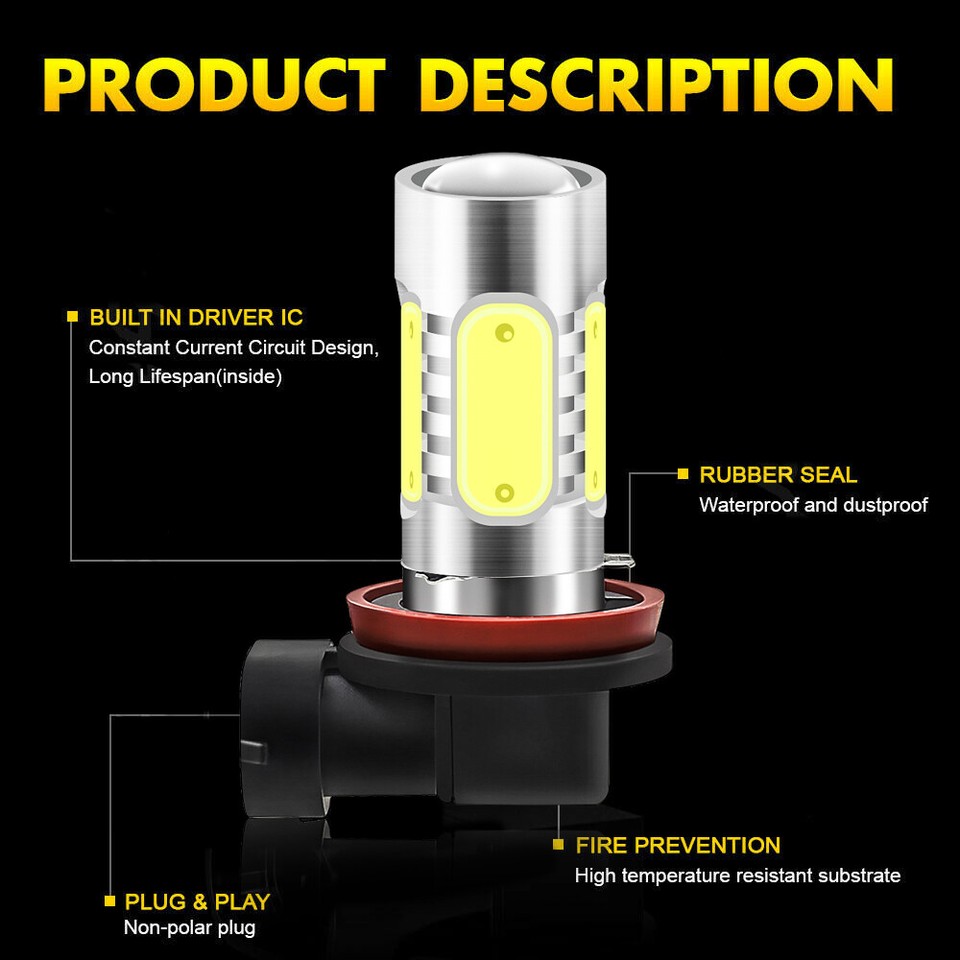 For 2006-2015 Ford Fusion Led Headlight Hi/Lo+Fog light bulbs Combo ...