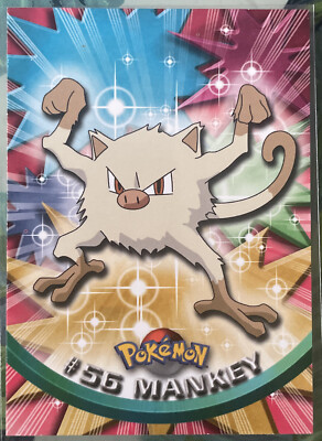 Pokemon Topps TV Animation Edition 1999 Black Logo #56 Mankey | eBay