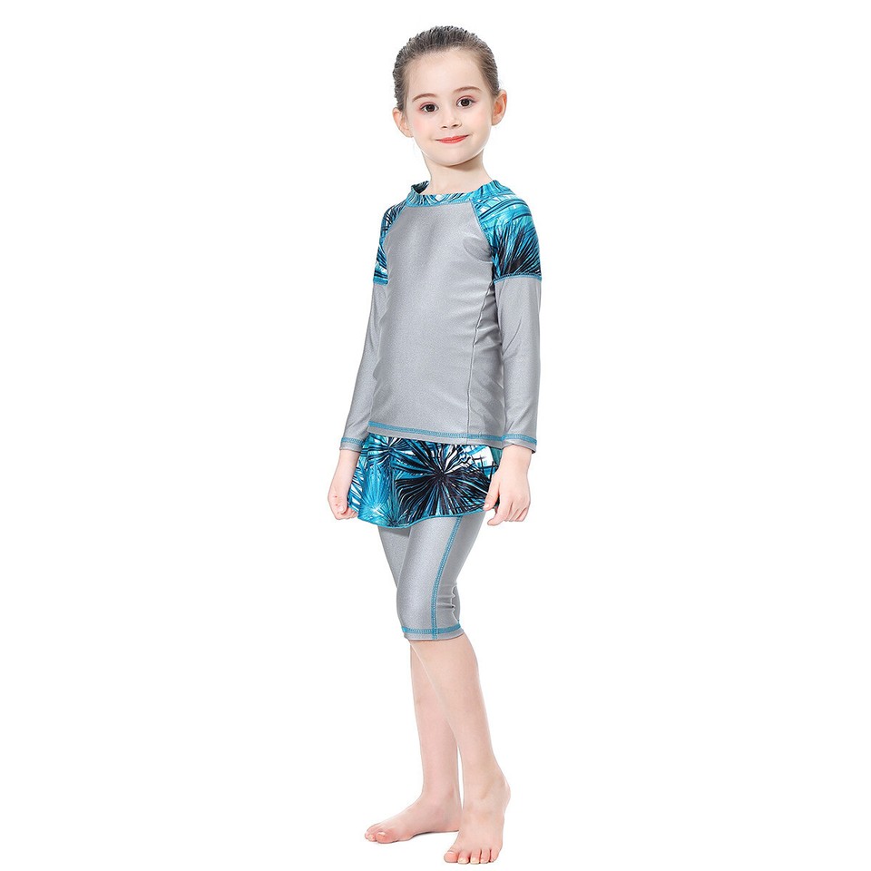 Islamic Beachwear Burkini Swimsuit Kids Girl Arab Swimming Swimwear ...