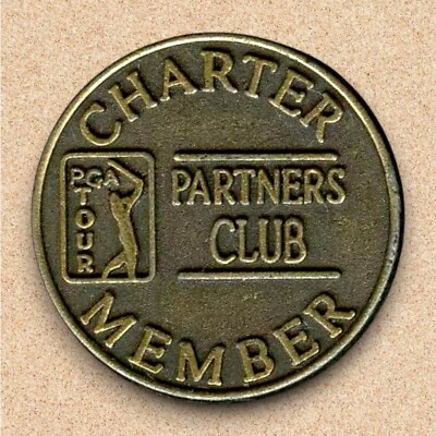 Official PGA Tour Partners Club Charter Member Ball Marker Coin Token ...