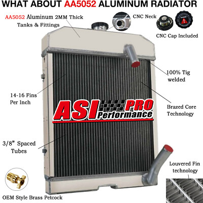3 ROW RADIATOR FOR FORD HOLLAND JUBILEE NAA NAB 500 501 601 801 900 ...