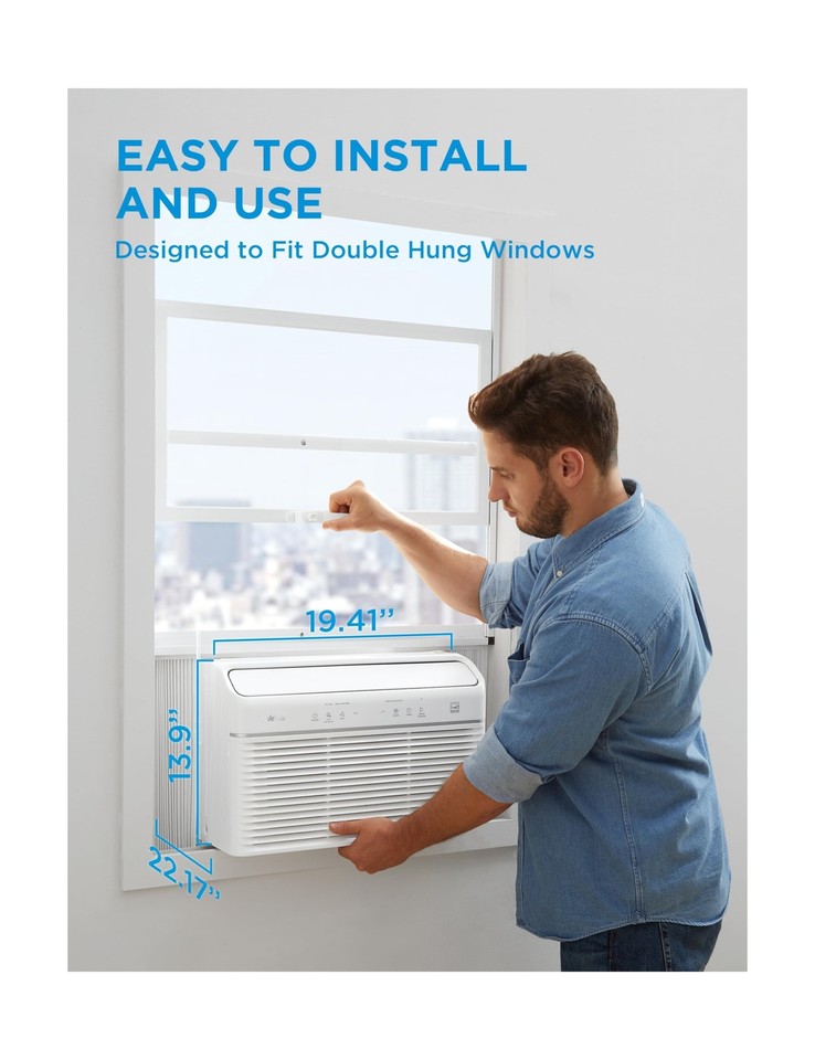 Midea 12000 BTU Smart Inverter Air Conditioner Window Unit with Heat ...