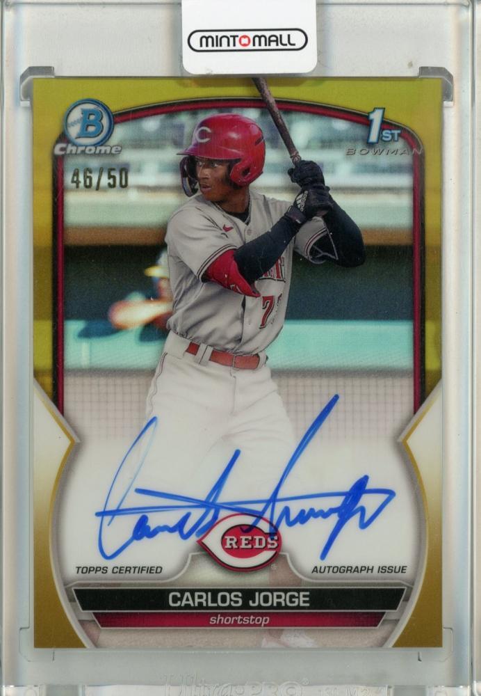 2023 Bowman Chrome Cincinnati Reds Carlos Jorge Autographs Gold ...