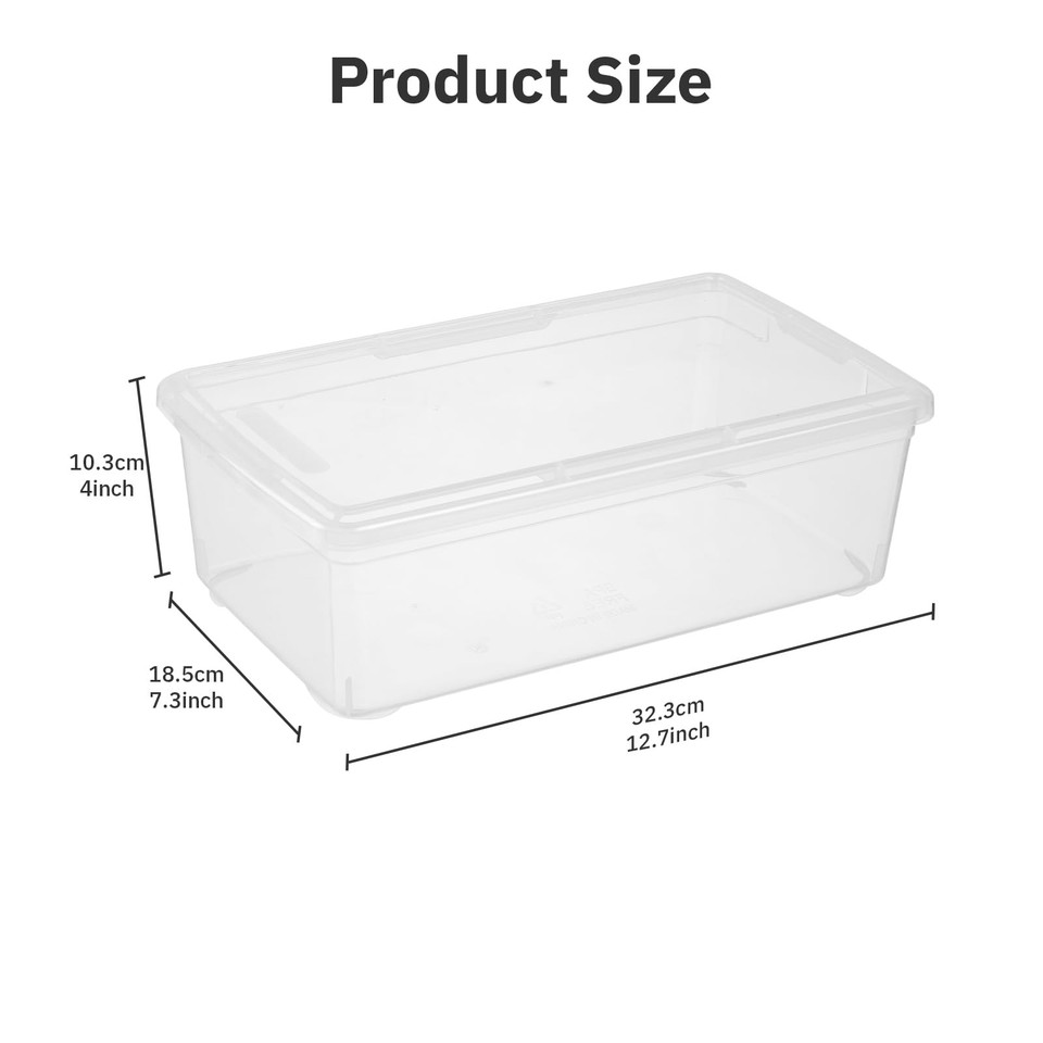 6 QT Clear Storage Box Stackable Plastic Storage Bins with Lids Plastic ...
