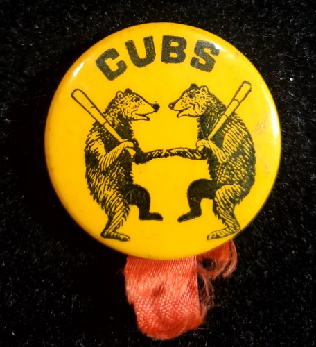 1929 CHICAGO CUBS WORLD SERIES PINBACK BUTTON WITH PARTIAL RIBBON | eBay