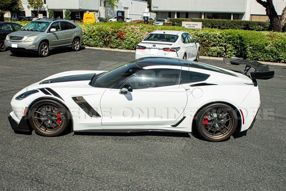 For 14-19 Corvette C7 Z06 Hydro-Dipped Carbon Fiber Rear Quarter ...