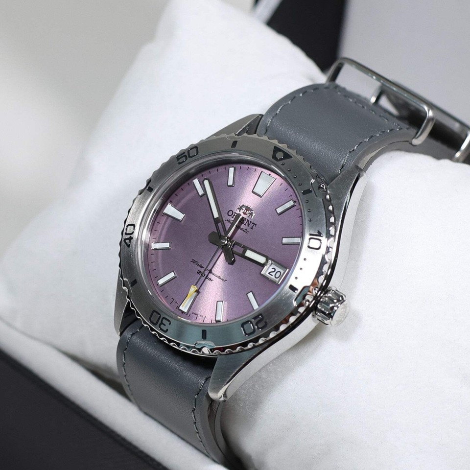 Orient Mako Automatic Stainless Steel Purple Dial Men's Sports Watch RA ...
