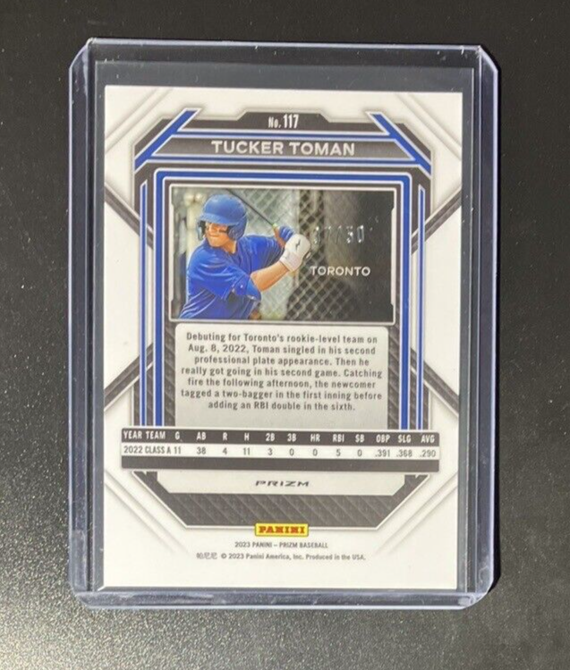 2023 Prizm Tucker Toman Orange Wave #d /50 SSP Toronto Blue Jays #117 ...