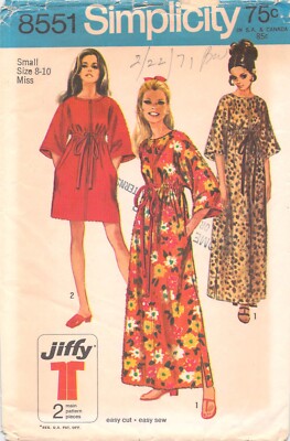 Simplicity 8551 Misses' Jiffy* Robe in Two Lengths Size Small 8 - 10 ...