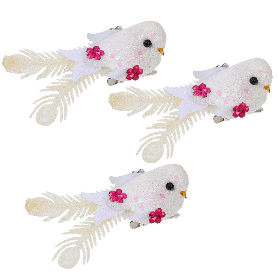 30 pcs Simulated Bird Decorations Christmas Tree Decors for Home (White ...