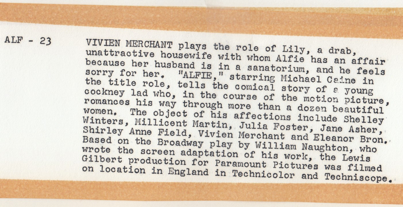 VIVIEN MERCHANT original ALFIE 8x10 closeup VINTAGE 1965 STUDIO ...