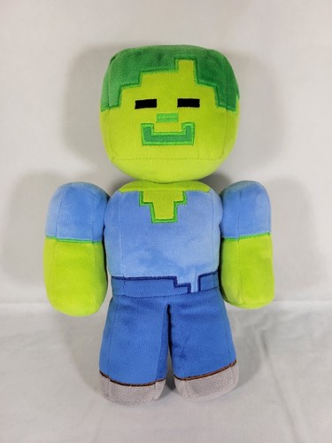 Minecraft Zombie Plush 13" Mojang Jinx Stuffed Animal Blue and Green ...