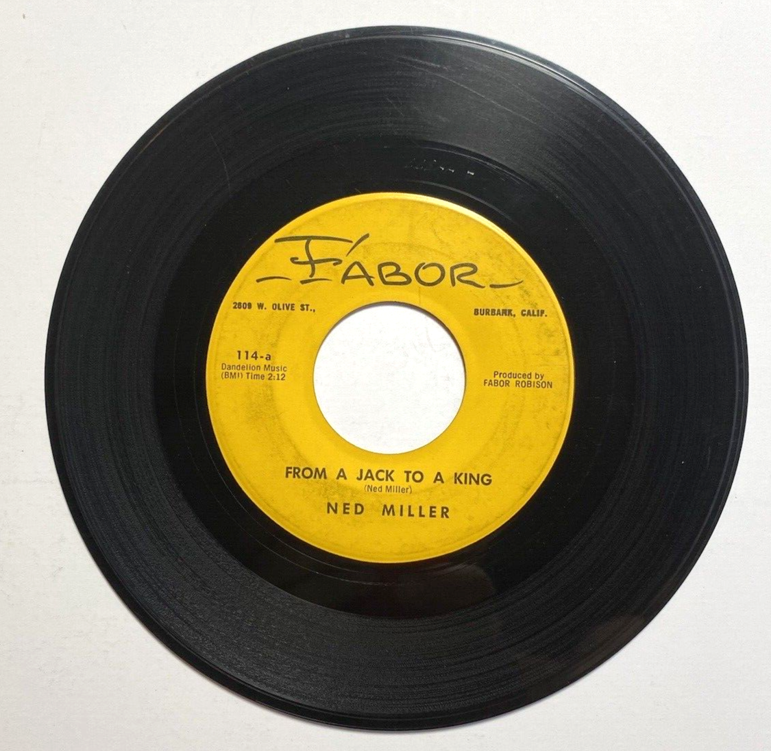 Ned Miller From A Jack To A King Fabor Records Rockabilly/Country 45RPM ...