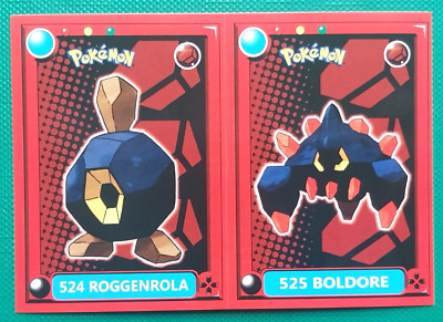 POKEMON POKEDEX Sticker EF #524-525 ROGGENROLA / BOLDORE Edition PERU ...
