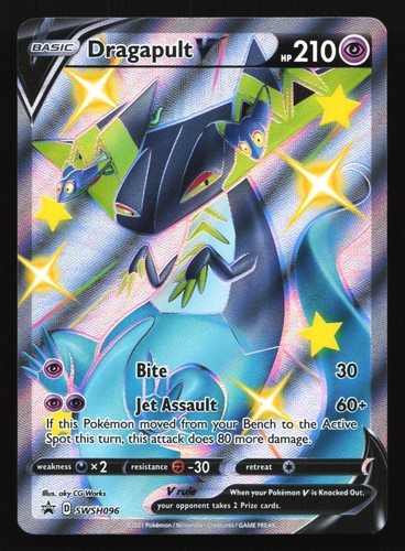 Pokemon Dragapult V SWSH096 Shining Fates Full Art Holo Black Star ...