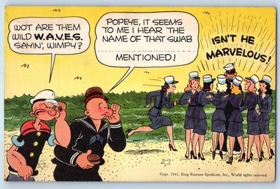 Comic Military Popeye It Seems To Me I Hear The Name Of That Swab WWII ...