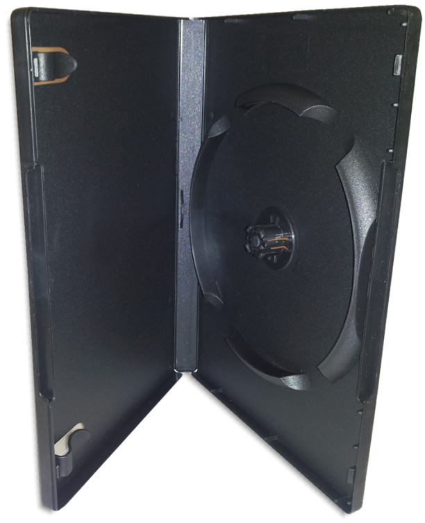 6-Disc 14mm =Stacking Hub Design= Black DVD Boxes 10-Pak - Akito Properties