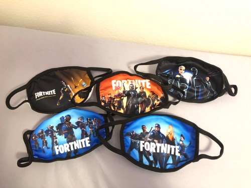 5 Pack - FORTNITE Reusable face masks (kids) NEW. DIFFERENT DESIGNS ON ...