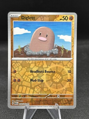 Diglett - Reverse Holo Near Mint - 050/165 - Pokemon TCG Scarlet ...