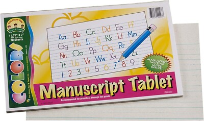 Darice MANUSCRIPT WRITING PAD - 1 Pad 60 pages w/Writing Guide; PreK ...