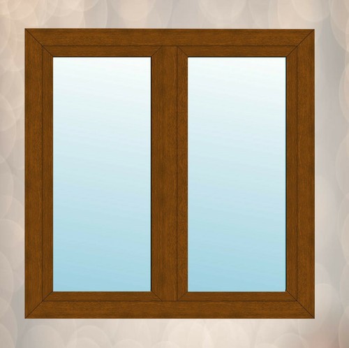 Fenster mit Stulp Golden Oak außen, innen weiß 2 flügeliges ...