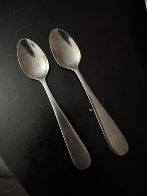 2 WORLD Demitasse Espresso Stainless Flatware Spoons Stamped 243 4.5 ...