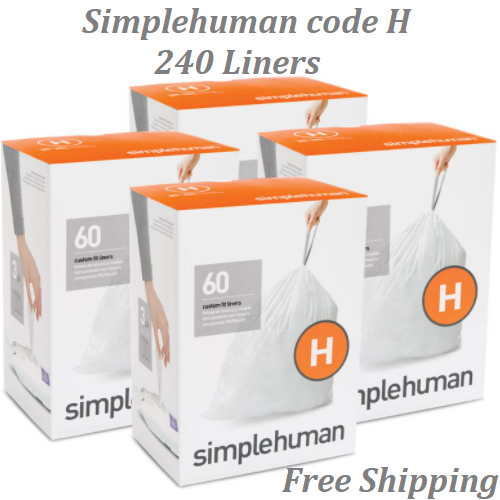 simplehuman Code H Custom Fit Liners, Trash Bags, 30-35 Liter / 8-9.2 ...