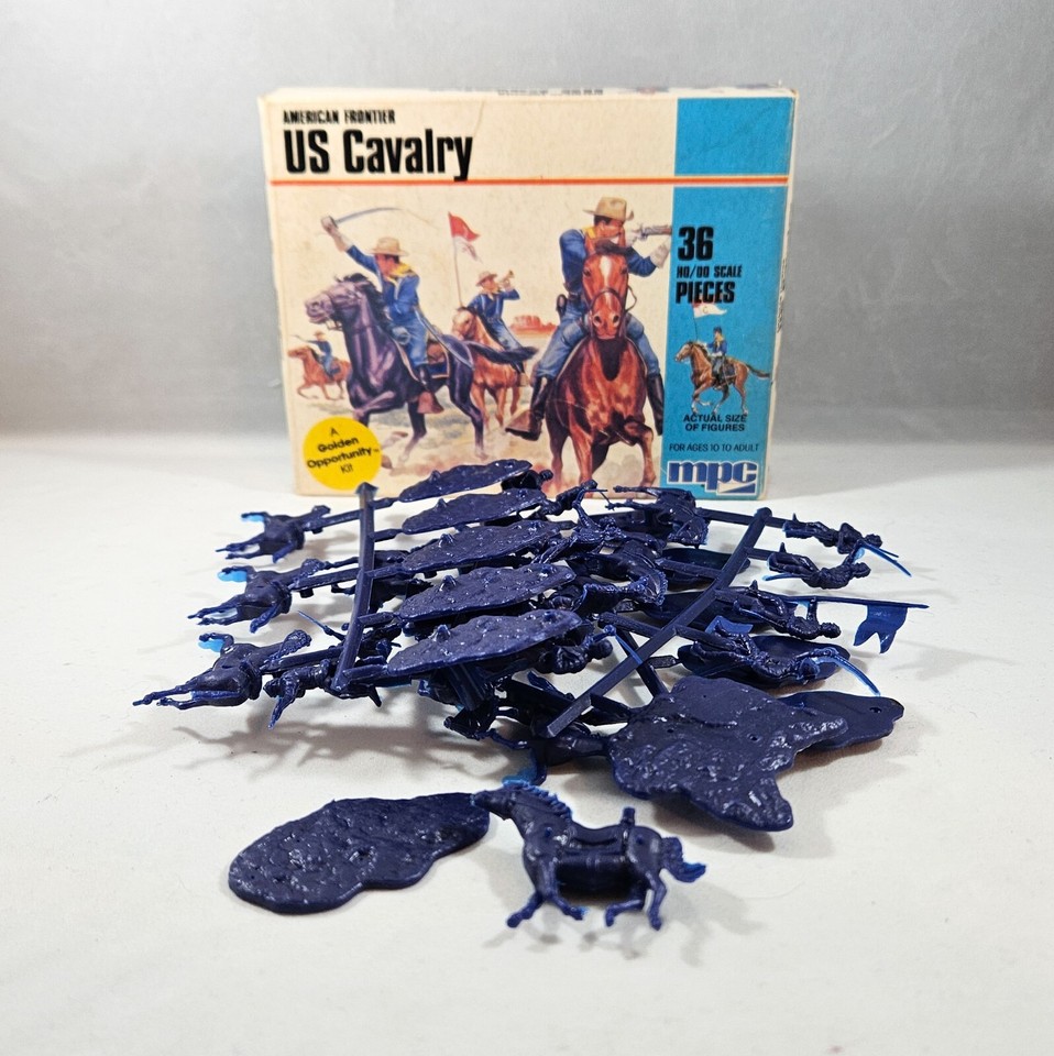 Vintage MPC American Frontier US Calvary HO OO Scale Model Train People ...