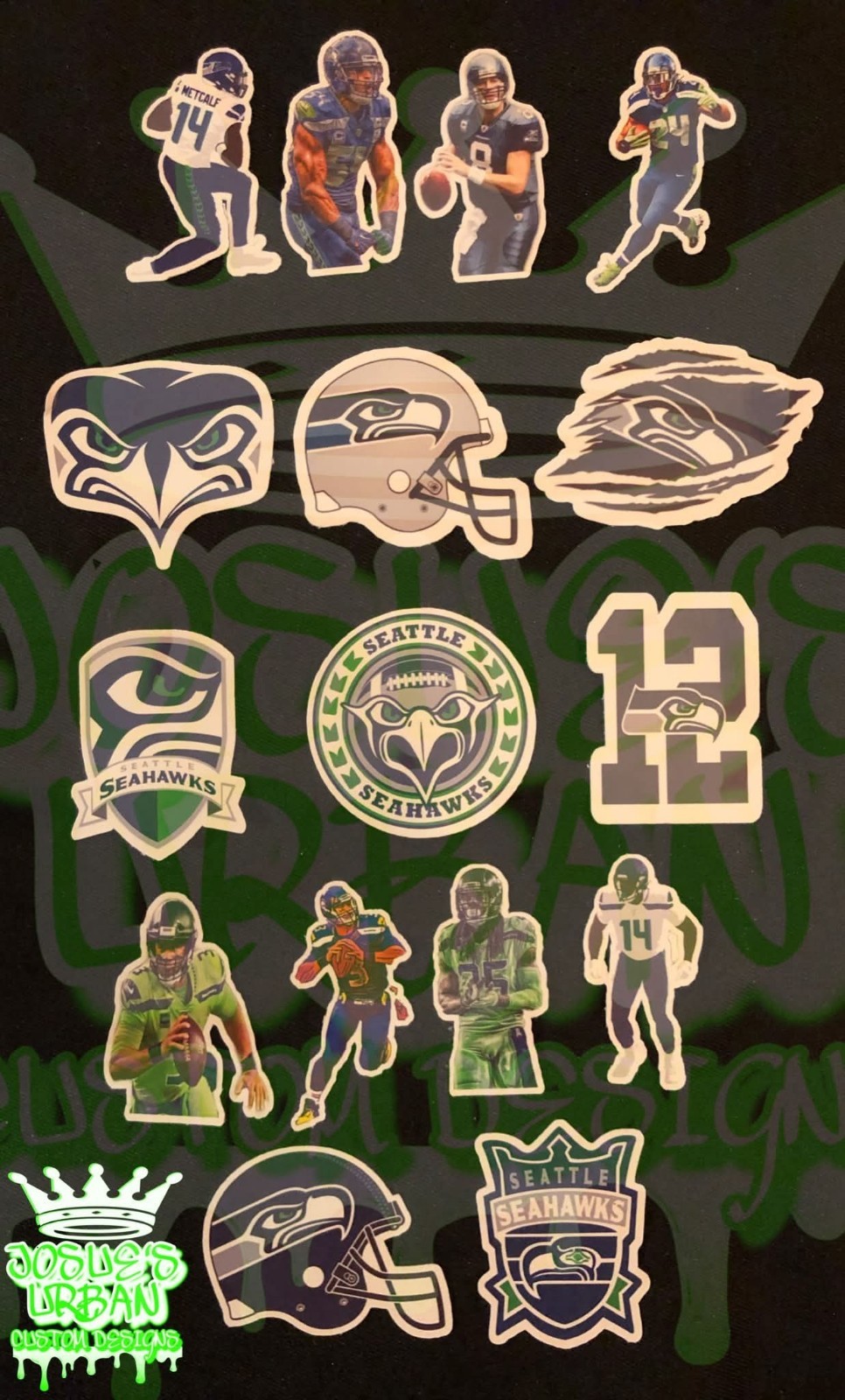 16pcs Stickers: Seattle Seahawks Glossy Stickers | eBay