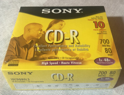 Sony High Speed CD-R 10 Pack 700 MB 80-min 1x-48x Speed NEW | eBay