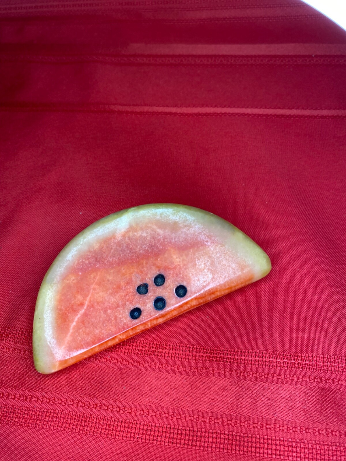 Realistic Antque Watermelon Slice Italian Alabaster Stone Fruit Carved ...