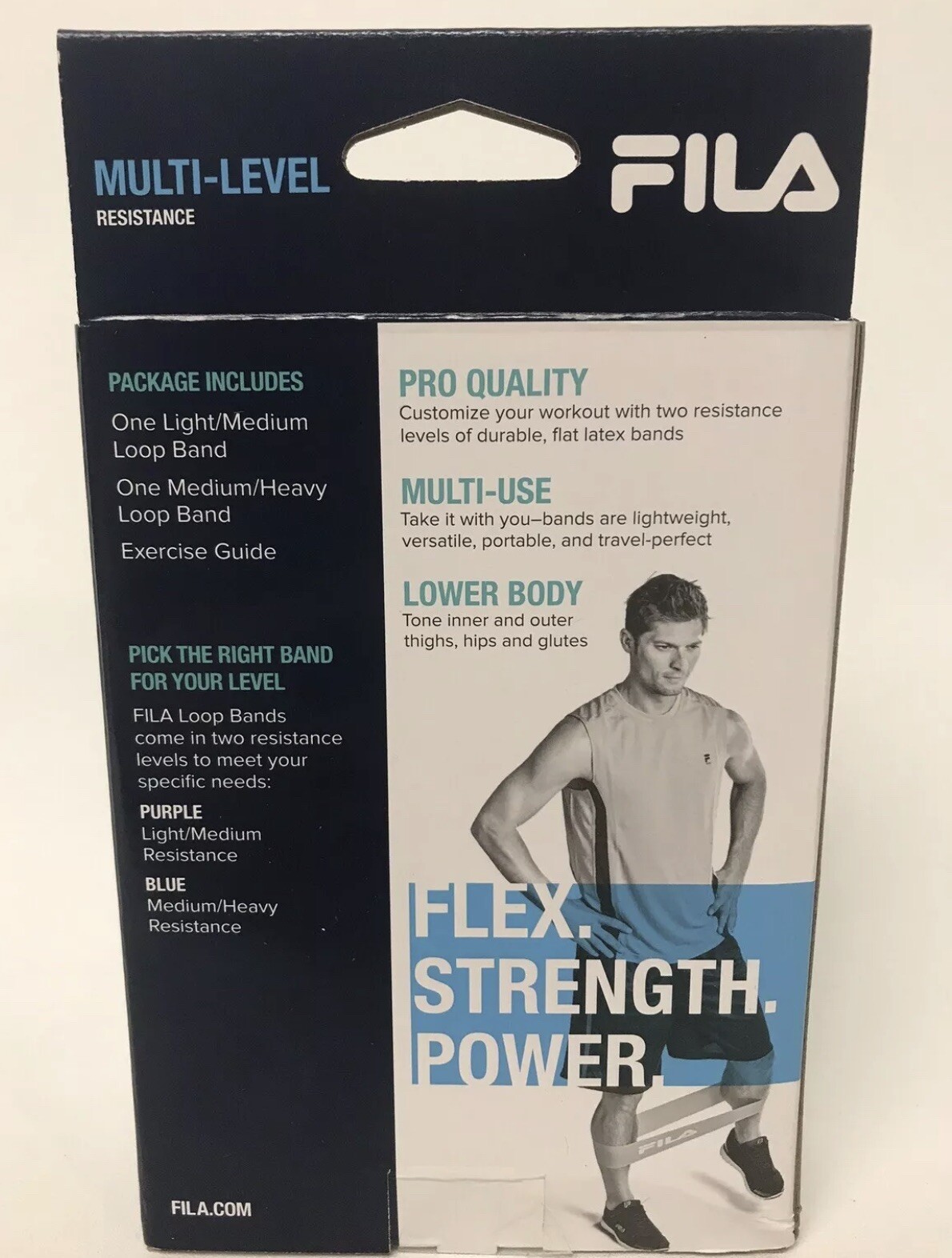 FILA Multi-level Resistance Loop Bands- Pack Of 2- Purple & Blue ...