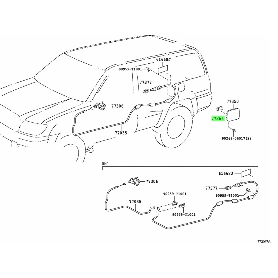 For Toyota 4Runner Camry Lexus 2004-2006 RX330 77360-0E010 Fuel Lid ...
