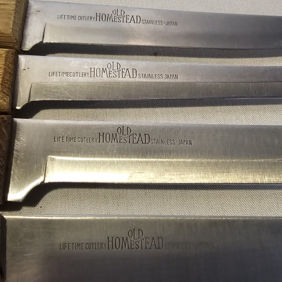 LOT Old Homestead Knife Lifetime Cutlery Japan Wood Handles 4+Steel ...